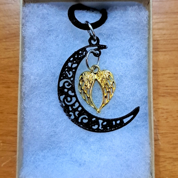 Jewelry | Crescent Moon Angel Wings Necklace | Poshmark